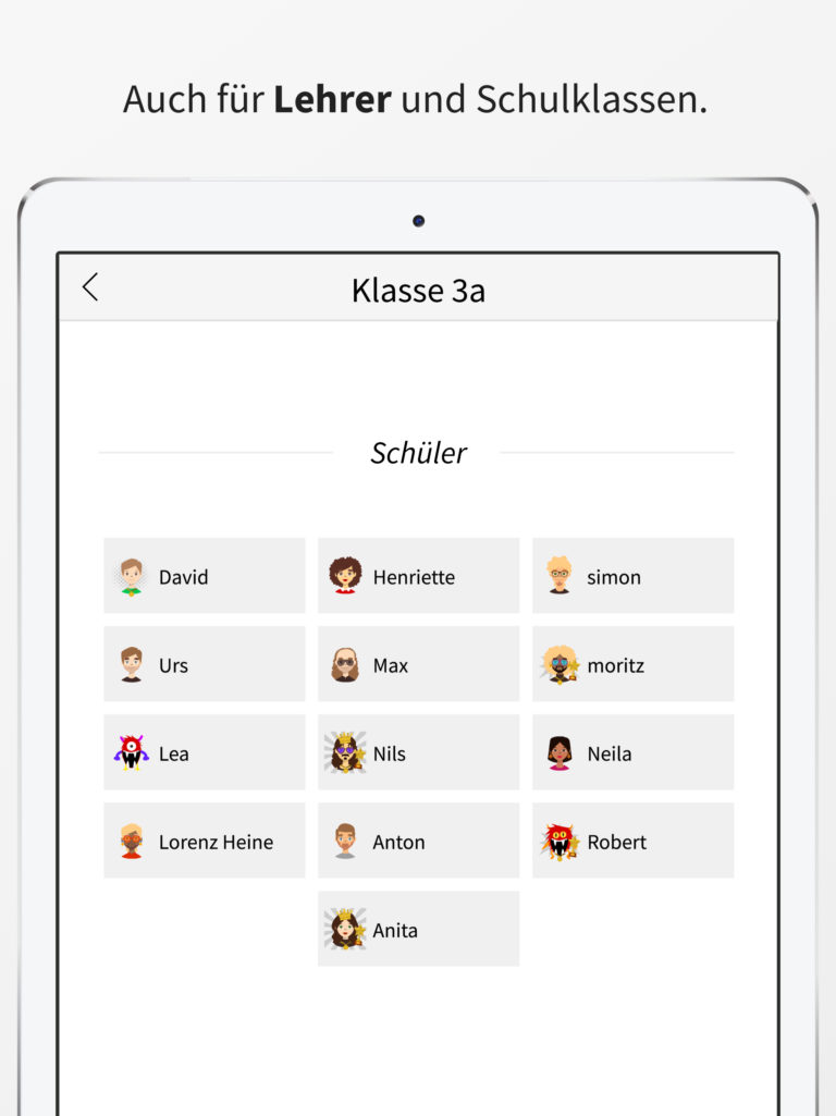 Screenshot ANTON App – Tablet in der Schule